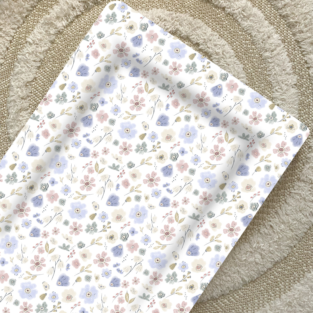 Baby Changing Mat | Lilac Wildflowers | Bobbin and Bumble UK | Bobbin ...