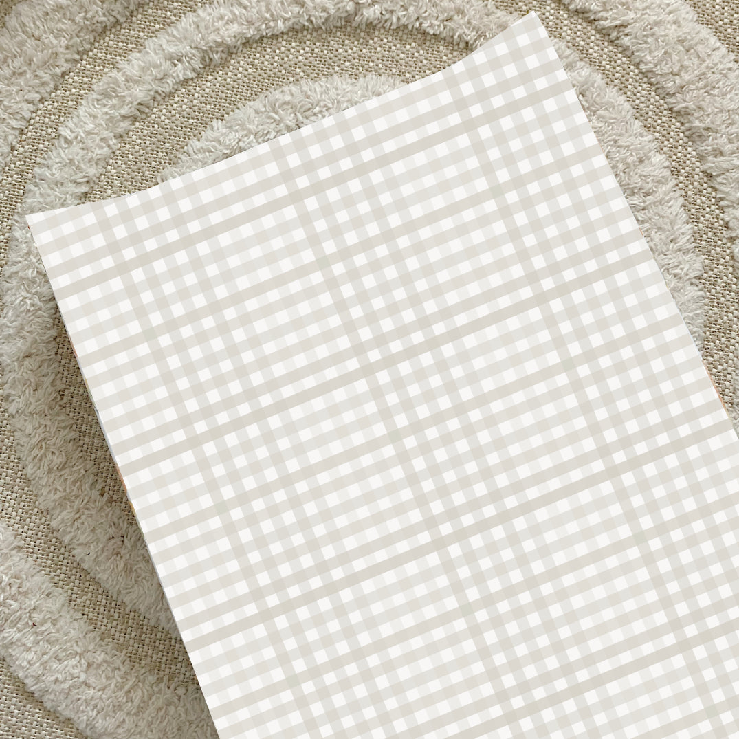 Anti-Roll Wedge Changing Mat - Beige Cream Gingham | Bobbin and Bumble