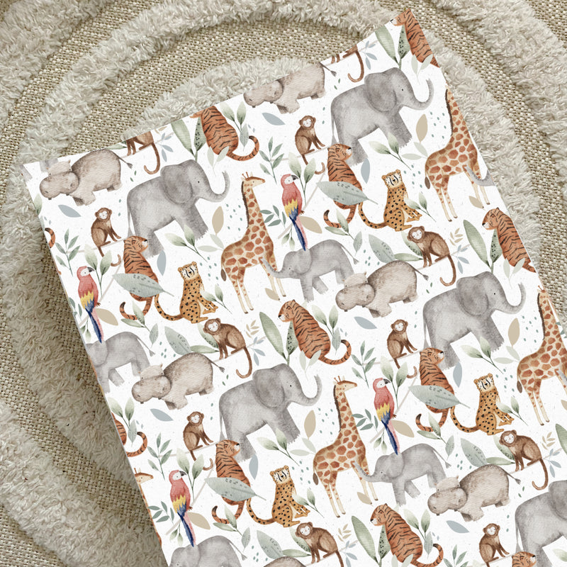 Jungle Animal Print Anti-Roll Wedge Baby Changing Mat - Safe and ...