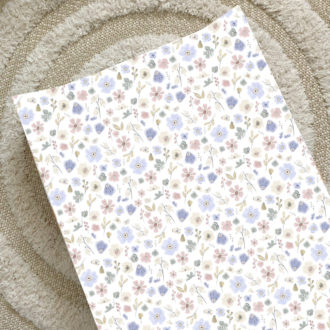 Wedge Baby Changing Mat - Lilac Wildflowers | Bobbin and Bumble