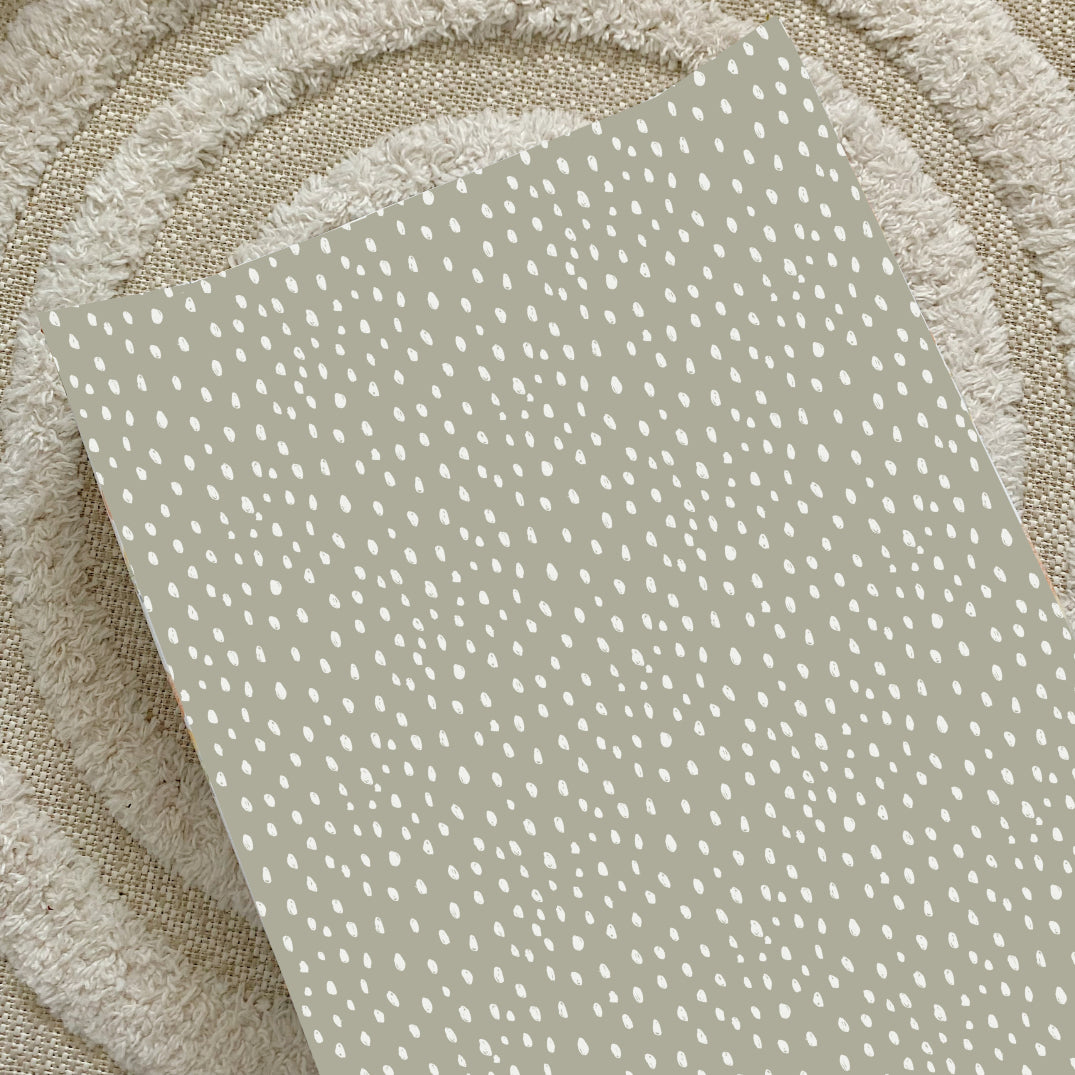 Anti-Roll Wedge Changing Mat - Sage Green Spotty Print | Bobbin and Bumble
