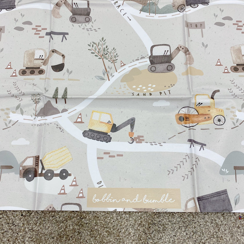 Splash mat - Digger Land Print | Bobbin and Bumble