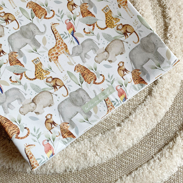 Jungle Animal Print Anti-Roll Wedge Baby Changing Mat - Safe and ...